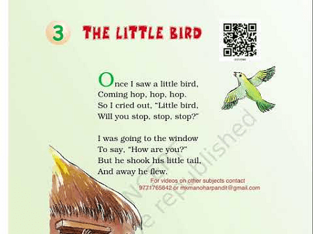 Class 1 English Book 2: Raindrops Chapter 3: The Little Bird ...