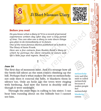 Class 8 English Chapter 8: A Short Monsoon Diary - Vrindawan Boarding ...